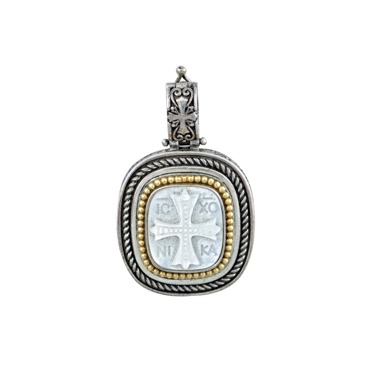 "Jesus Christ Victorious" MOP Pendant | Handmade Greek Jewelry | Melikos