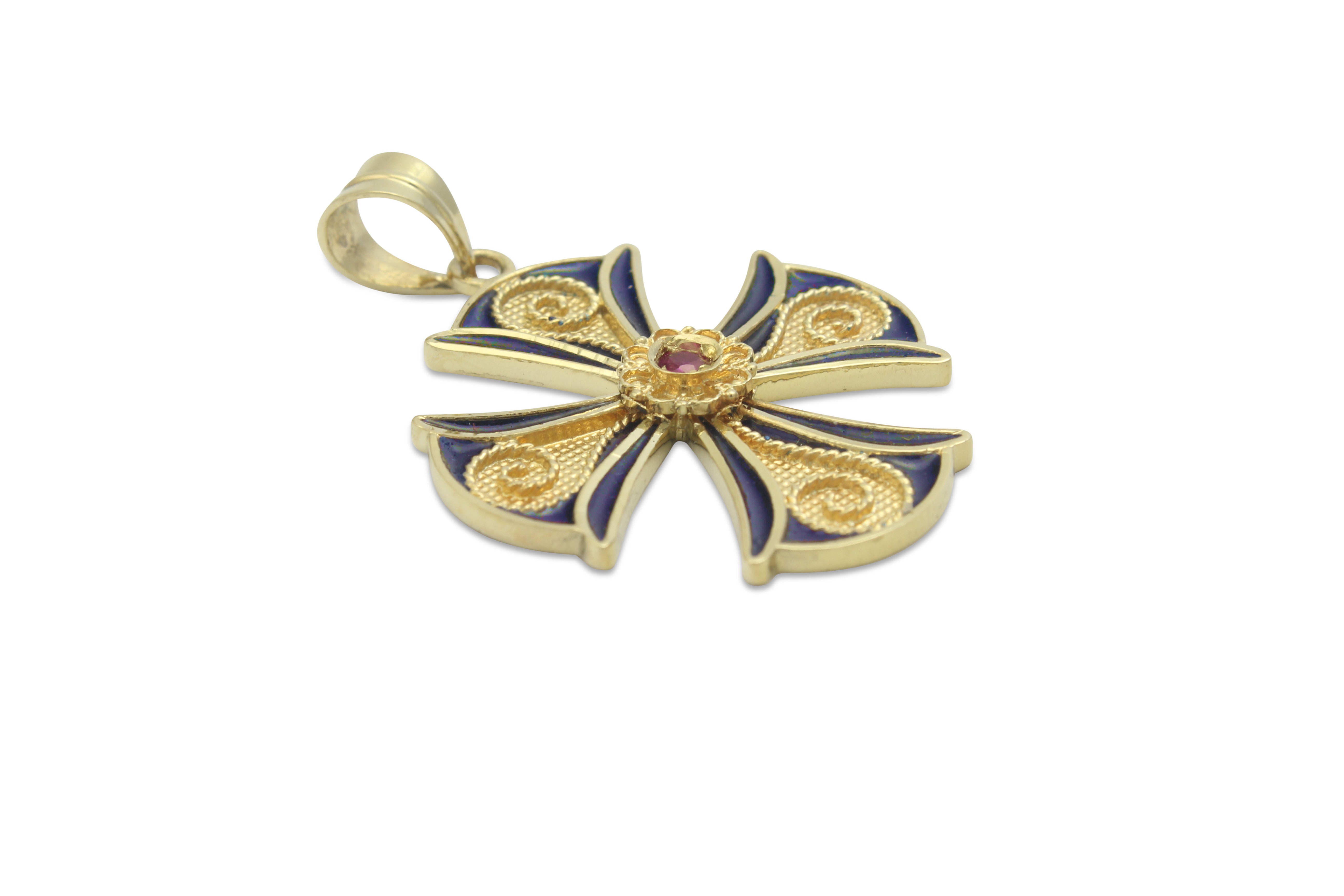 Night Raven Gold Cross | Handmade Greek Jewelry | Melikos