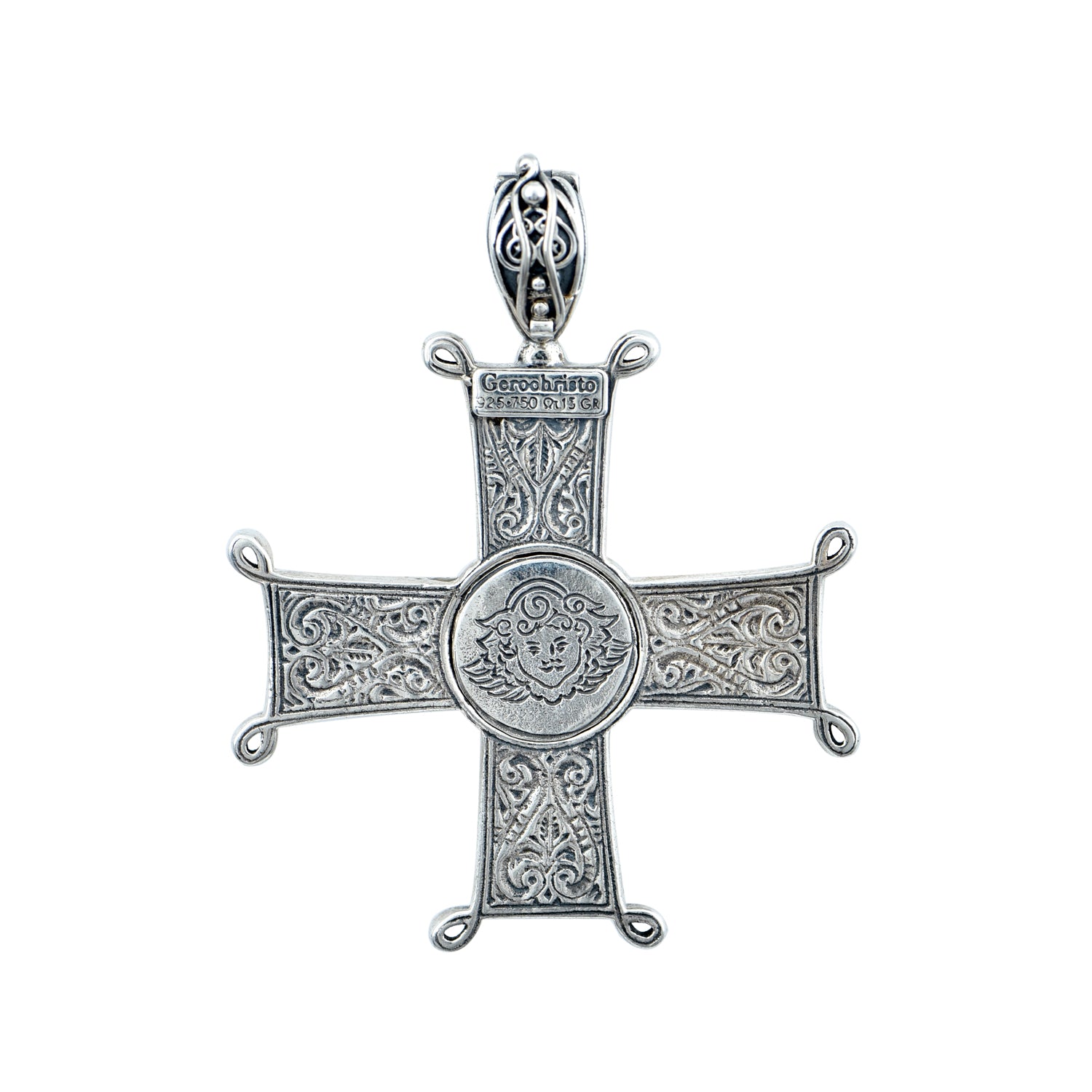 Large Christogram Cross | Handmade Greek Jewelry | Melikos