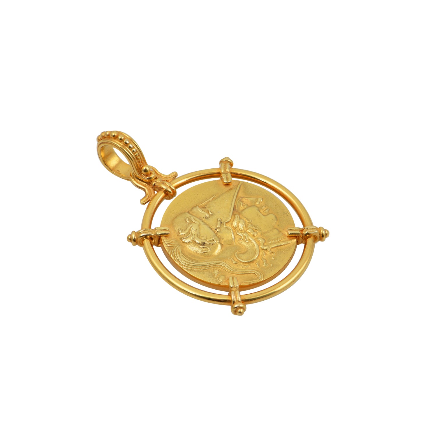 Athena Gold Medallion | Handmade Greek Jewelry | Melikos