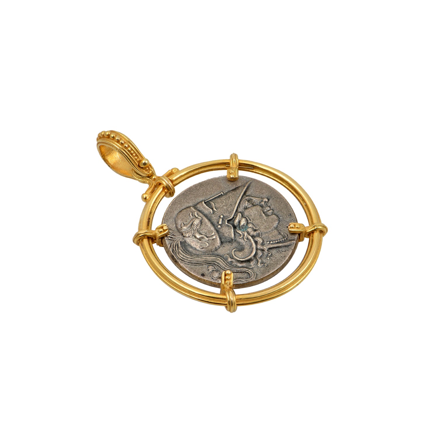 Athena Silver Medallion | Handmade Greek Jewelry | Melikos