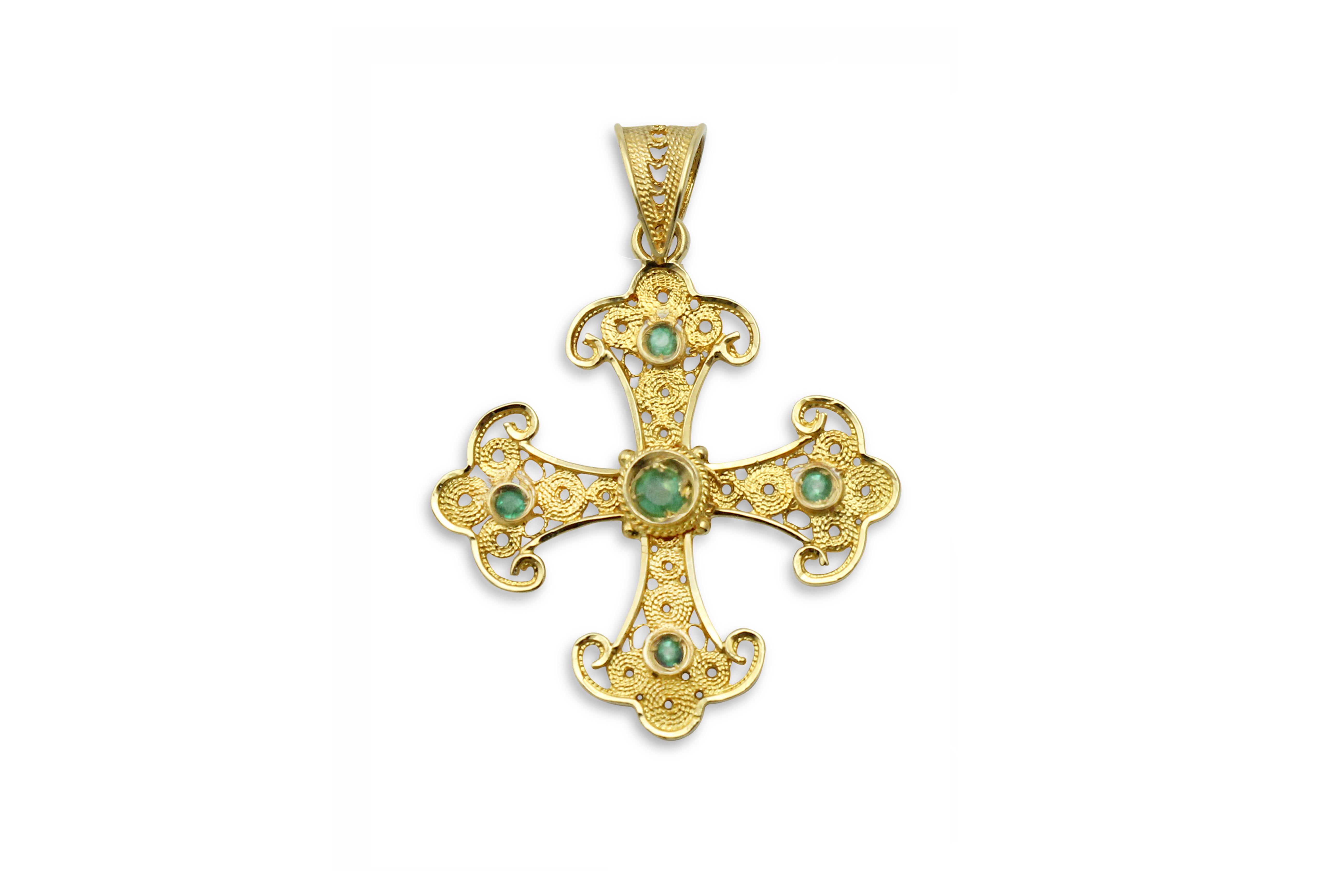 Kassiani Orthodox Gold Cross | Handmade Greek Jewelry | Melikos