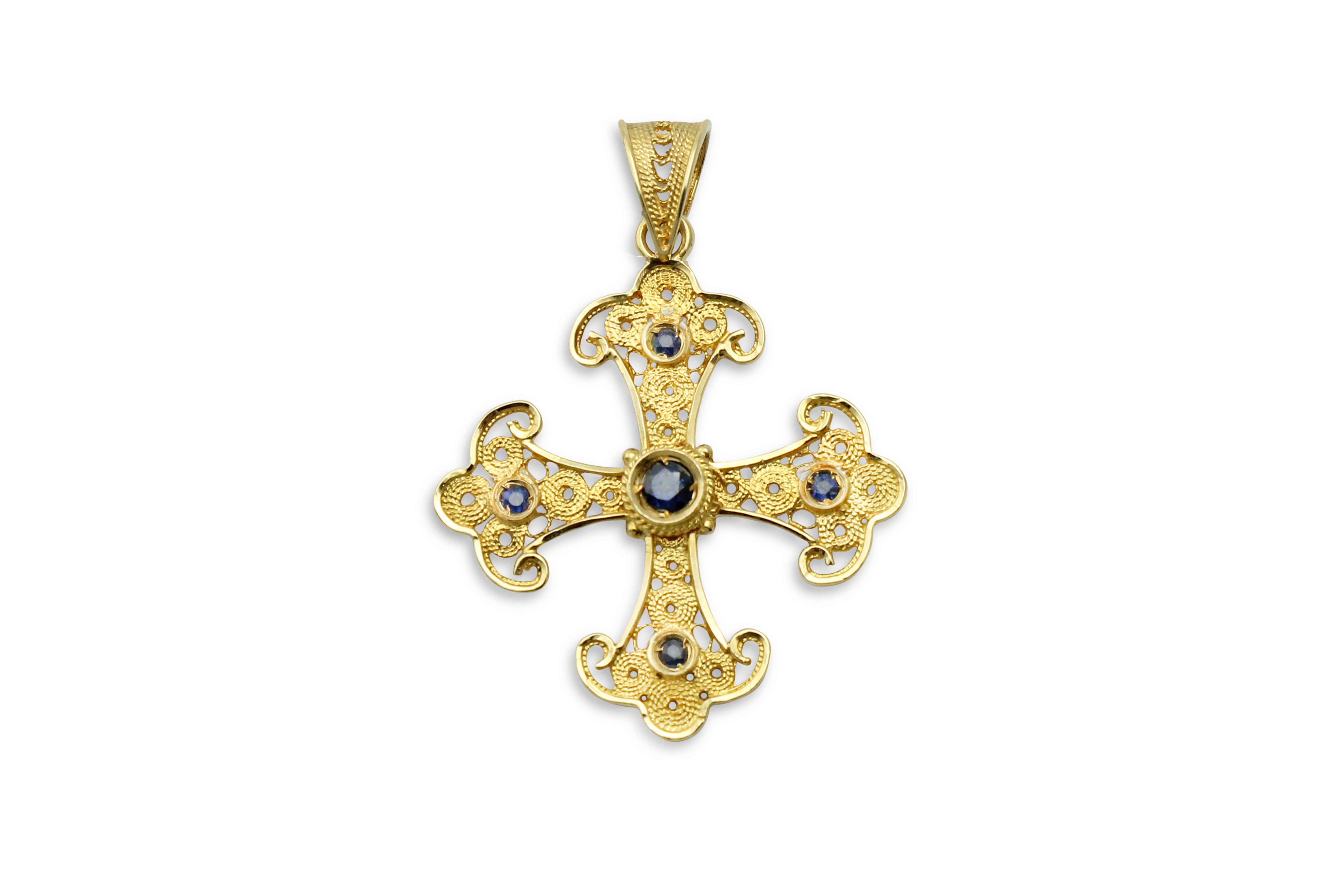 Kassiani Orthodox Gold Cross | Handmade Greek Jewelry | Melikos
