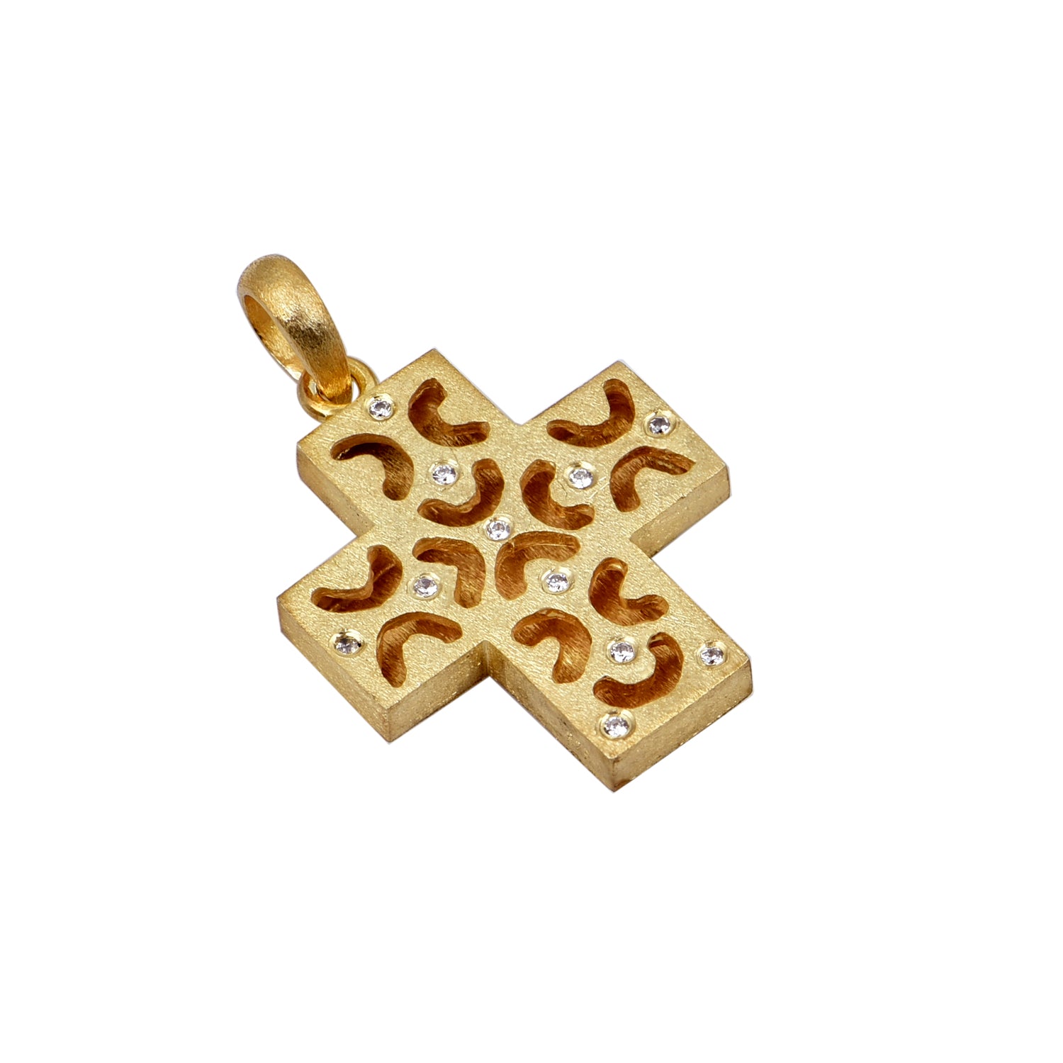 Lattice of Light Gold Cross | Handmade Greek Jewelry | Melikos