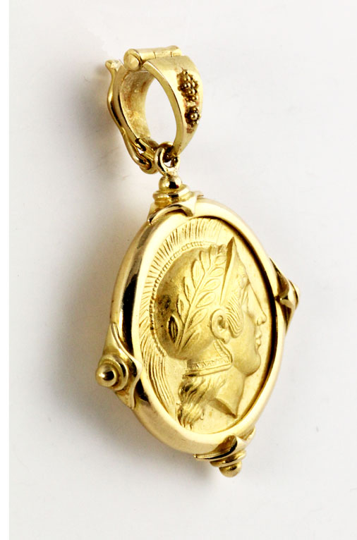 Athena 18K Gold Medallion | Handmade Greek Jewelry | Melikos