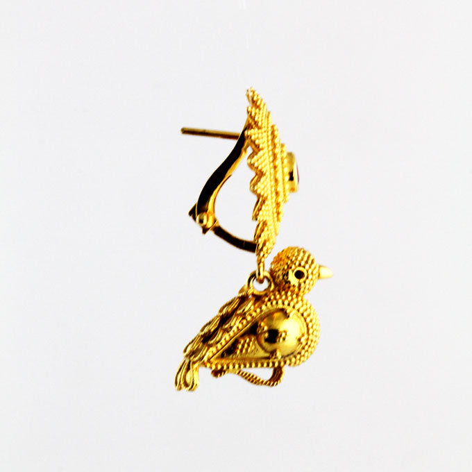 Helios Gold Earrings | Handmade Greek Jewelry | Melikos